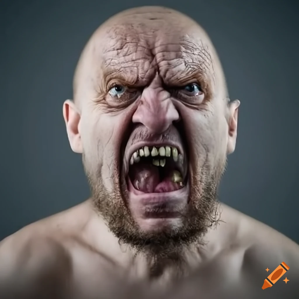 Frowning man with slavic features on Craiyon