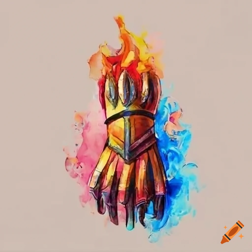 Fire gauntlet engraved with the word "pyro" on Craiyon