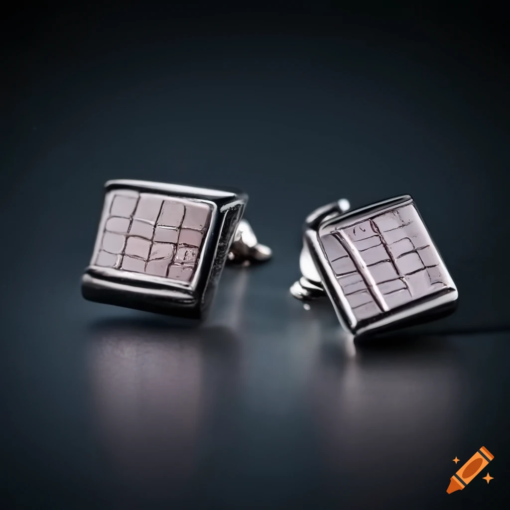 Silver cufflinks on Craiyon