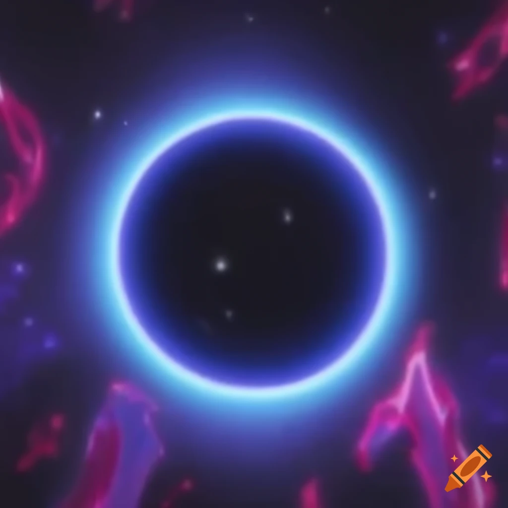 Shiny 3D dazzling eclipse anime with Japanese text in 2000's style on ...