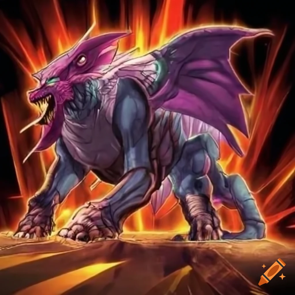 Yugioh card art depicting a chimera on Craiyon