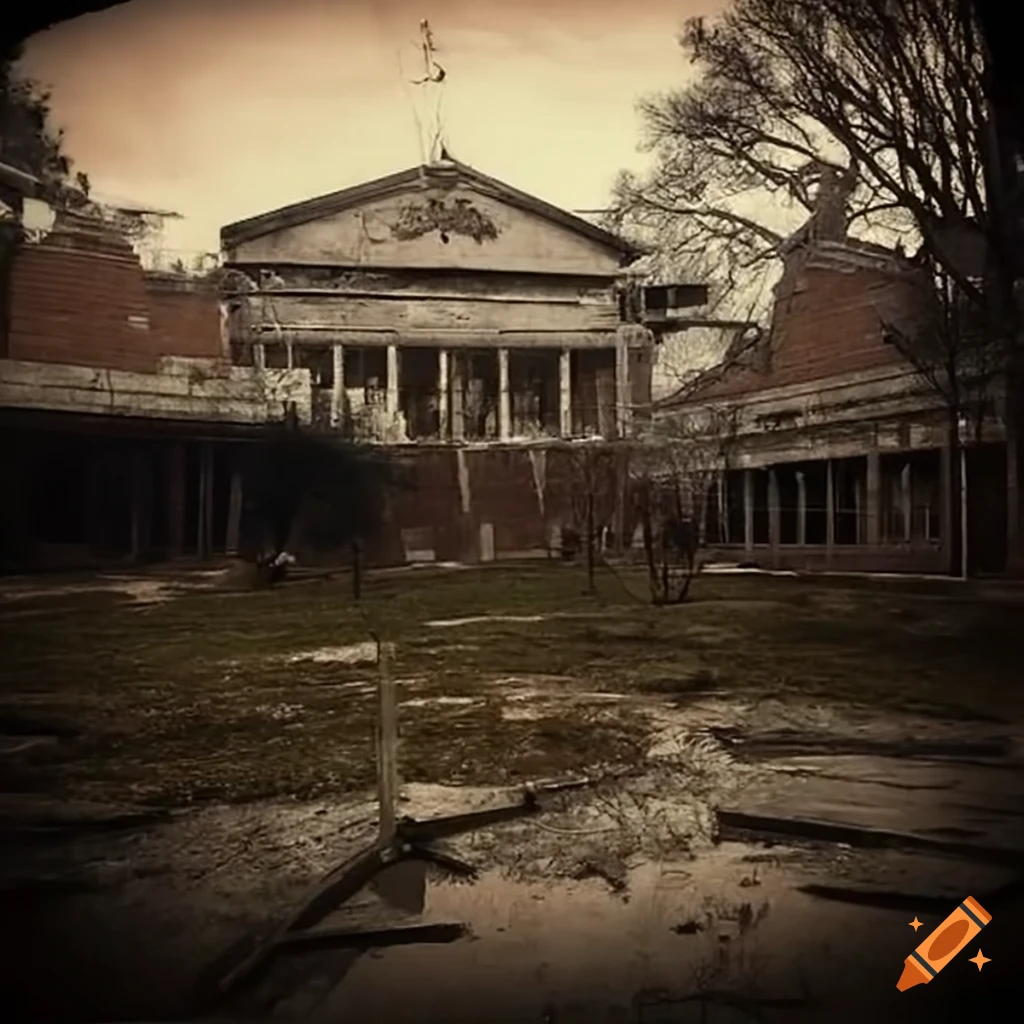 Post-apocalyptic louisiana state university campus on Craiyon