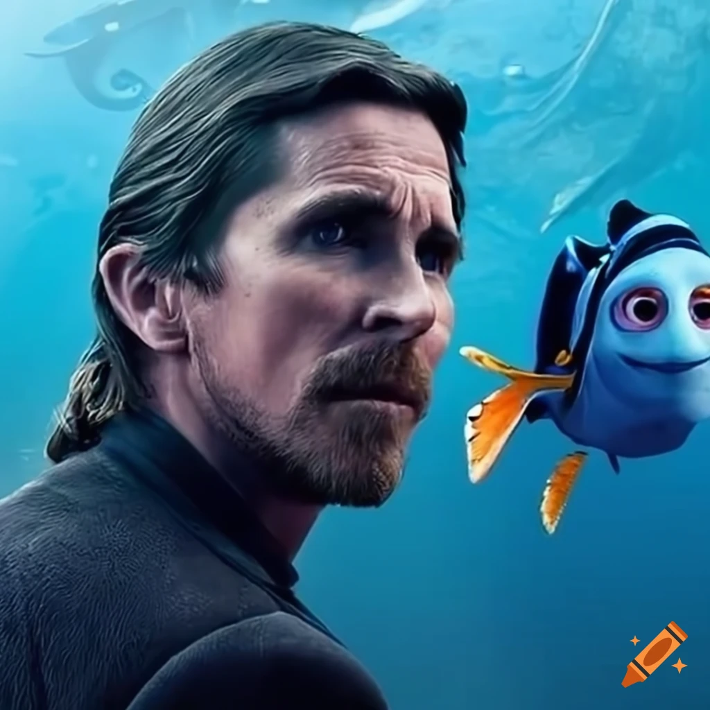 Christian bale as the voice of a character in finding nemo on Craiyon