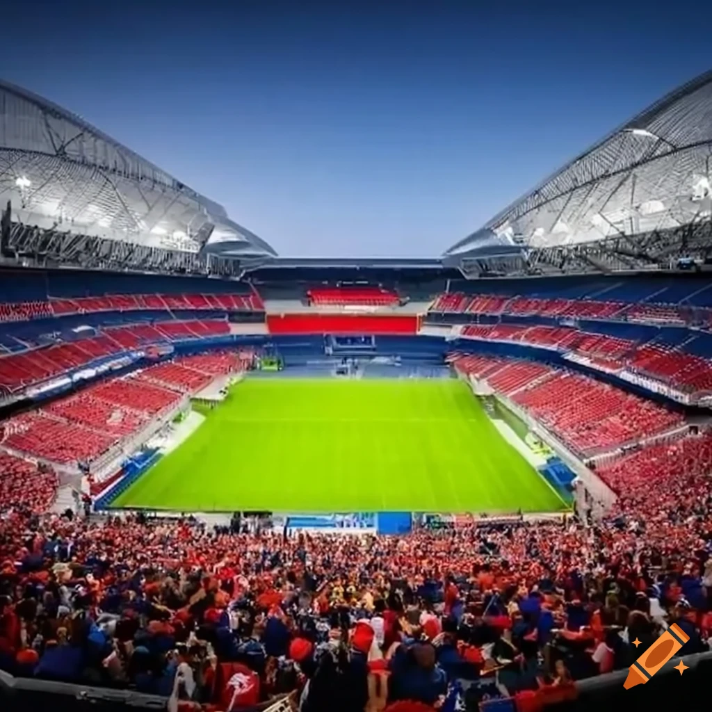 Modern 60,000 capacity stadium for usa national team packed with fans ...