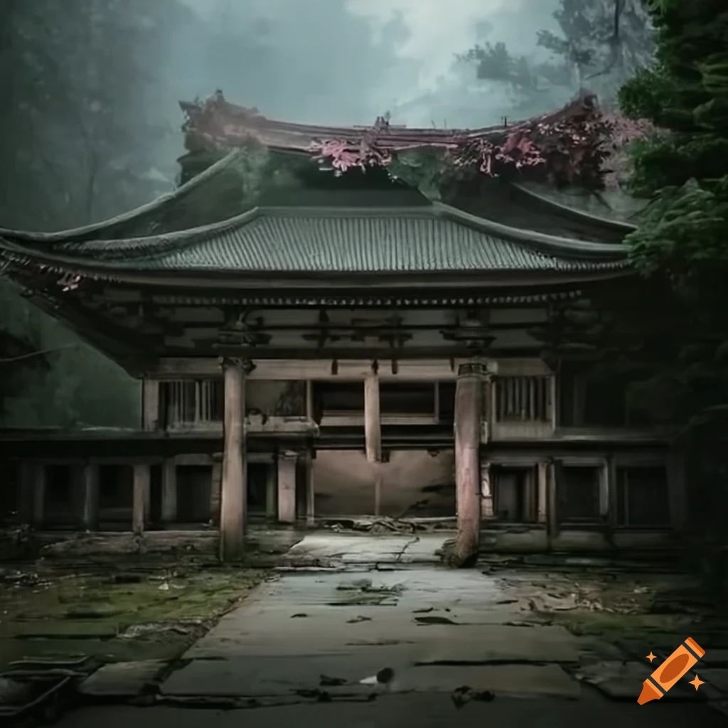 Abandoned japanese temples on Craiyon