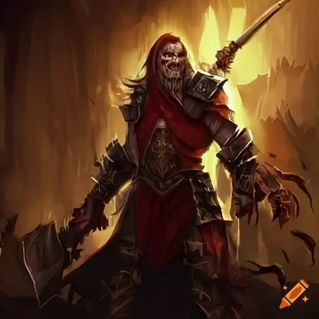 Human redhead warrior rpg character on Craiyon