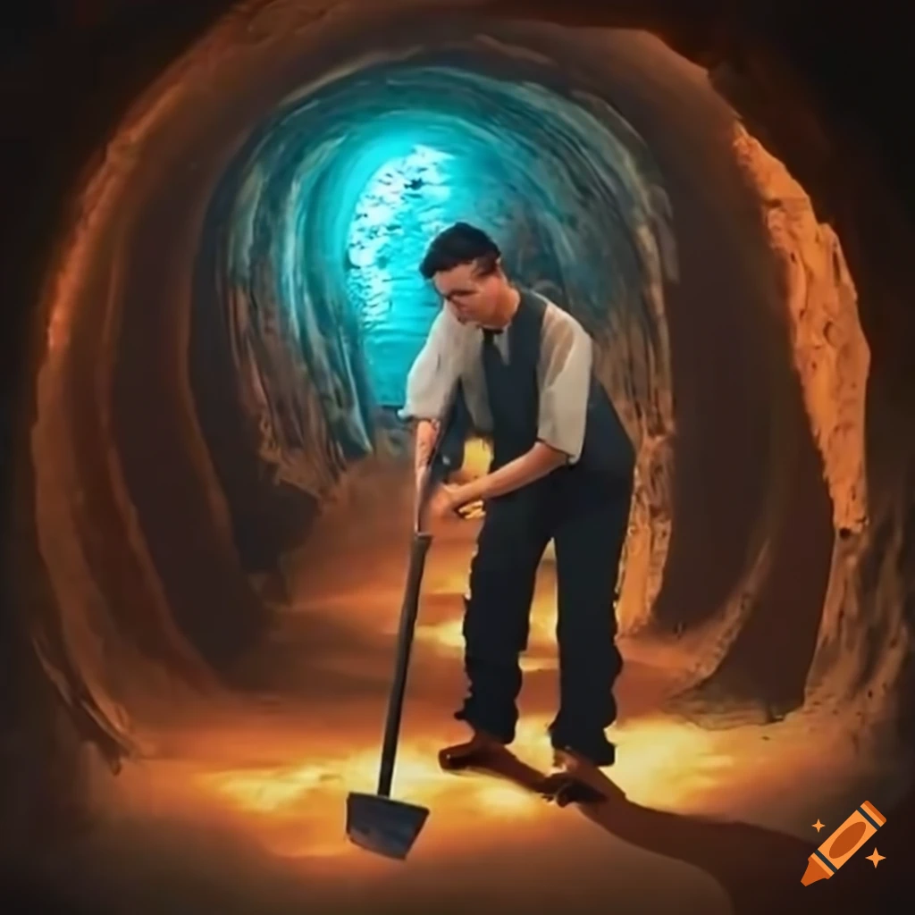 Person digging a tunnel with a shovel on Craiyon