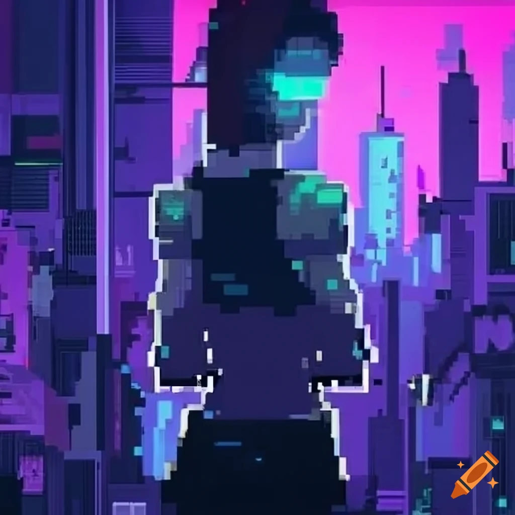 Cyberpunk pixel art on Craiyon