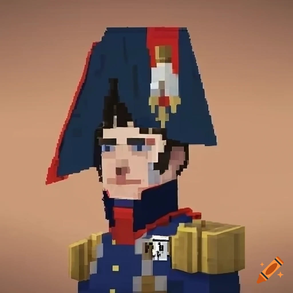 Napoleon character in a minecraft scene on Craiyon