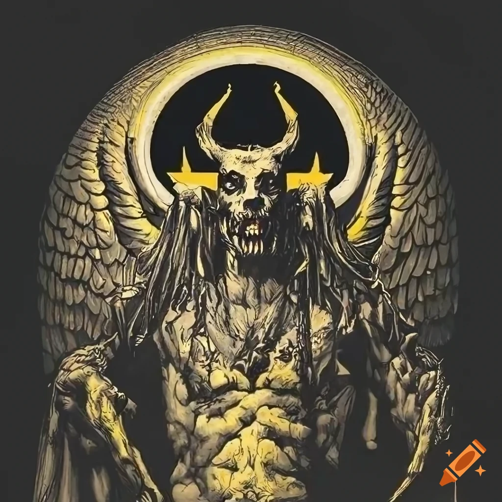 Black and yellow horned demonic angel apostle design inspired by ...