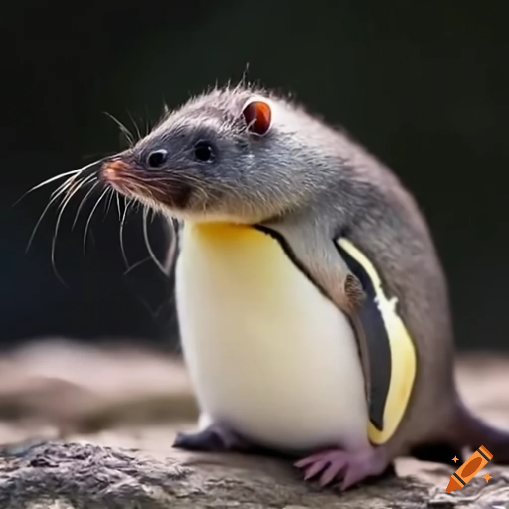 Rat shaking hands with a penguin on Craiyon