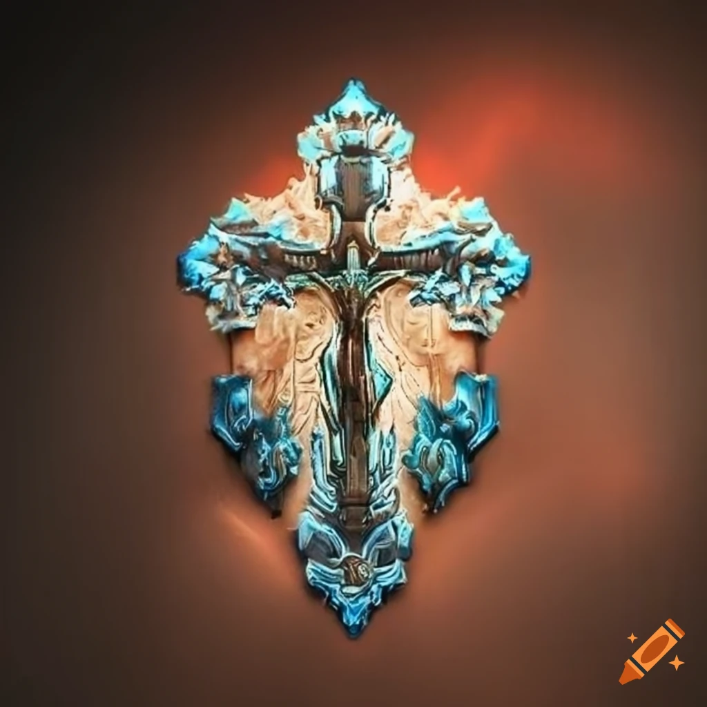 Crafted catholic emblem inspired by halo reach with intricate detailing ...