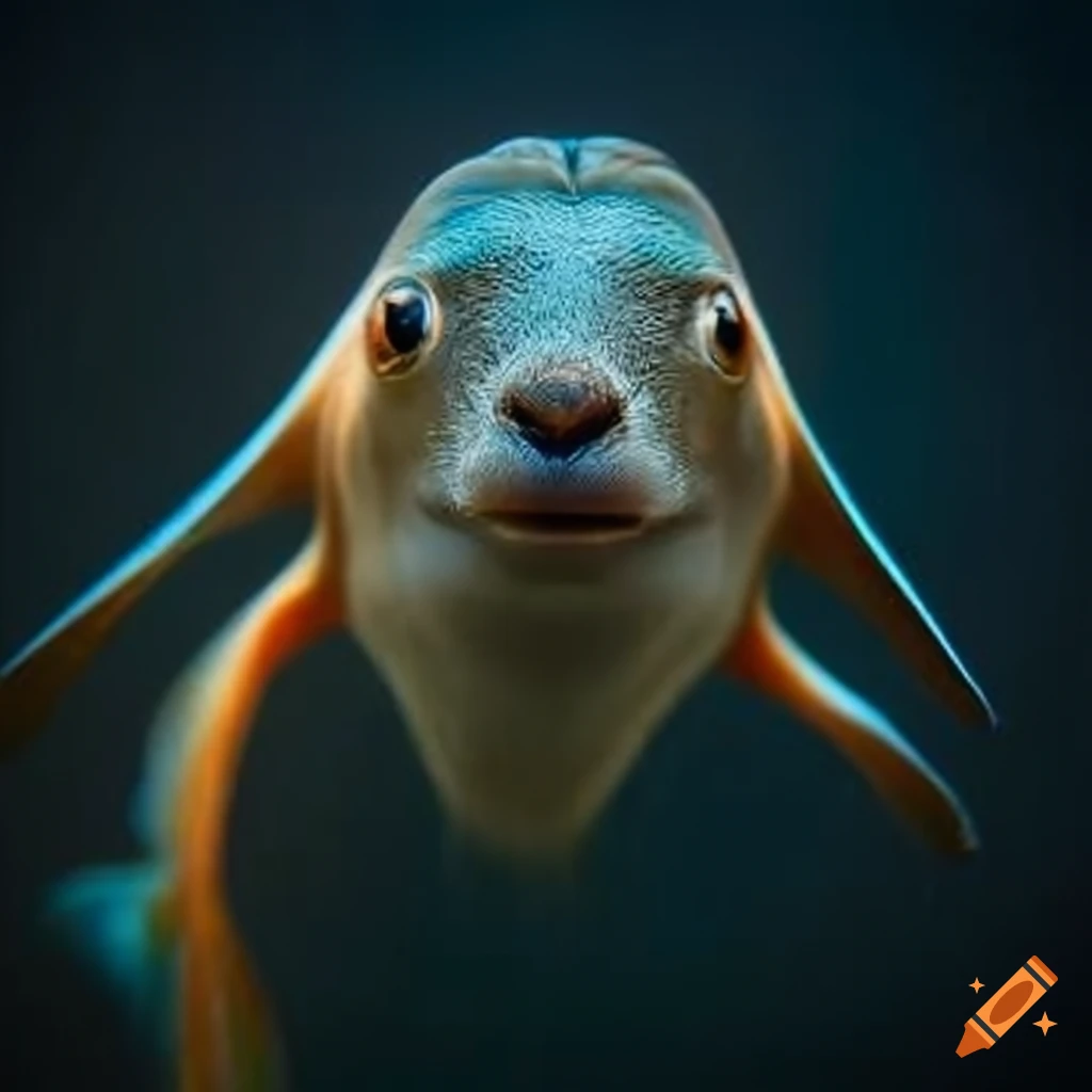 Hybrid creature with fish and goat features on Craiyon