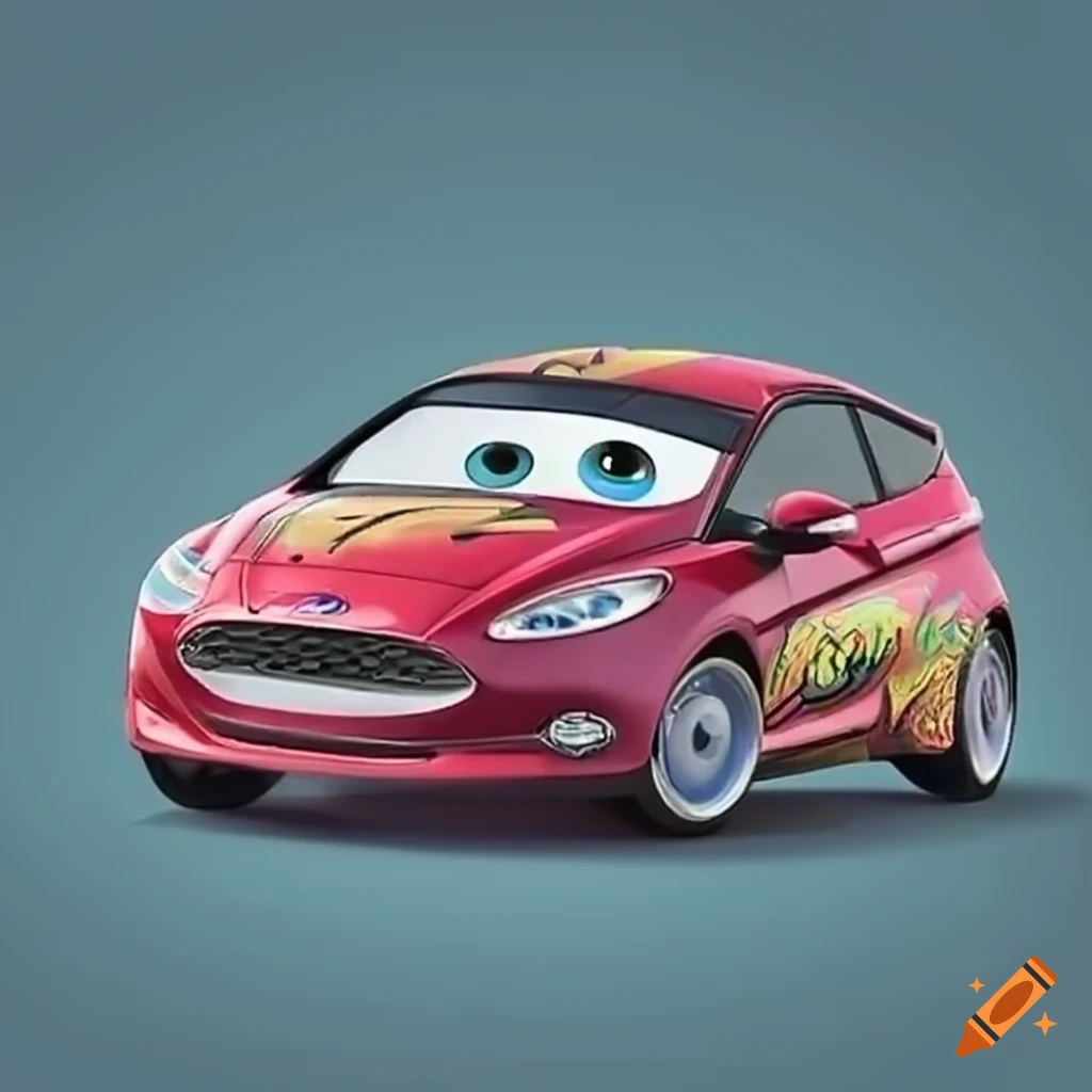 2018 ford fiesta in pixar cars style on Craiyon