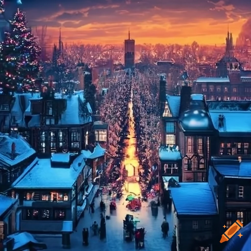 Sustainable christmas city on Craiyon