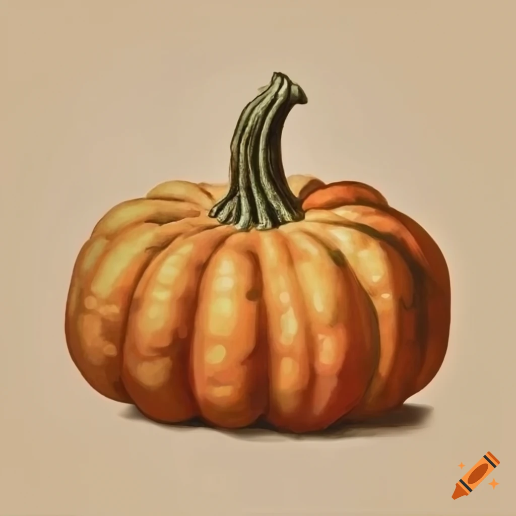 Vintage pumpkin botanical illustration on Craiyon
