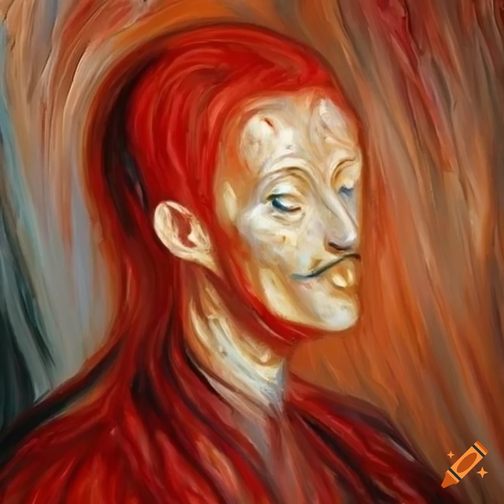 Abstract modern painting with red colors and high contrast on Craiyon