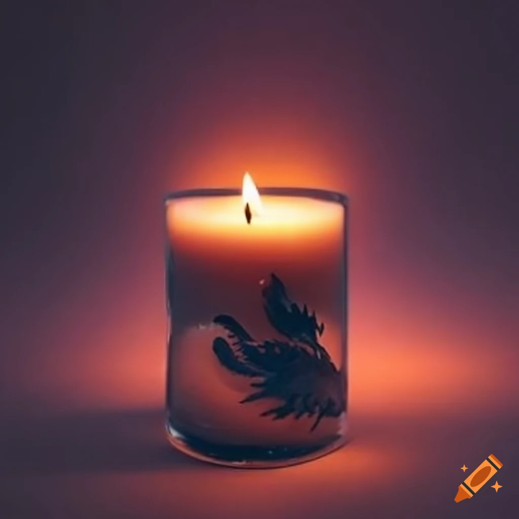 Premium and elegant candles in glass jars with a phoenix on Craiyon