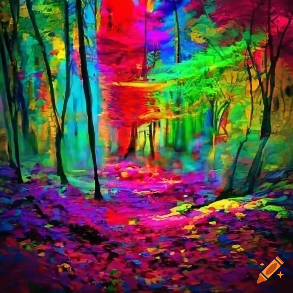 Abstract colorful nature forest on Craiyon