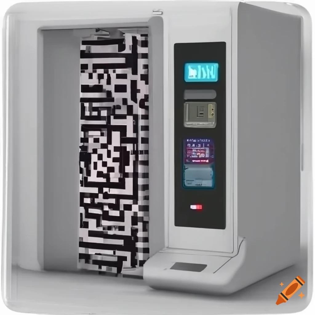 Connected train lockers with qr code on Craiyon