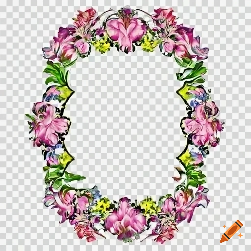 Simple empty floral frame on Craiyon