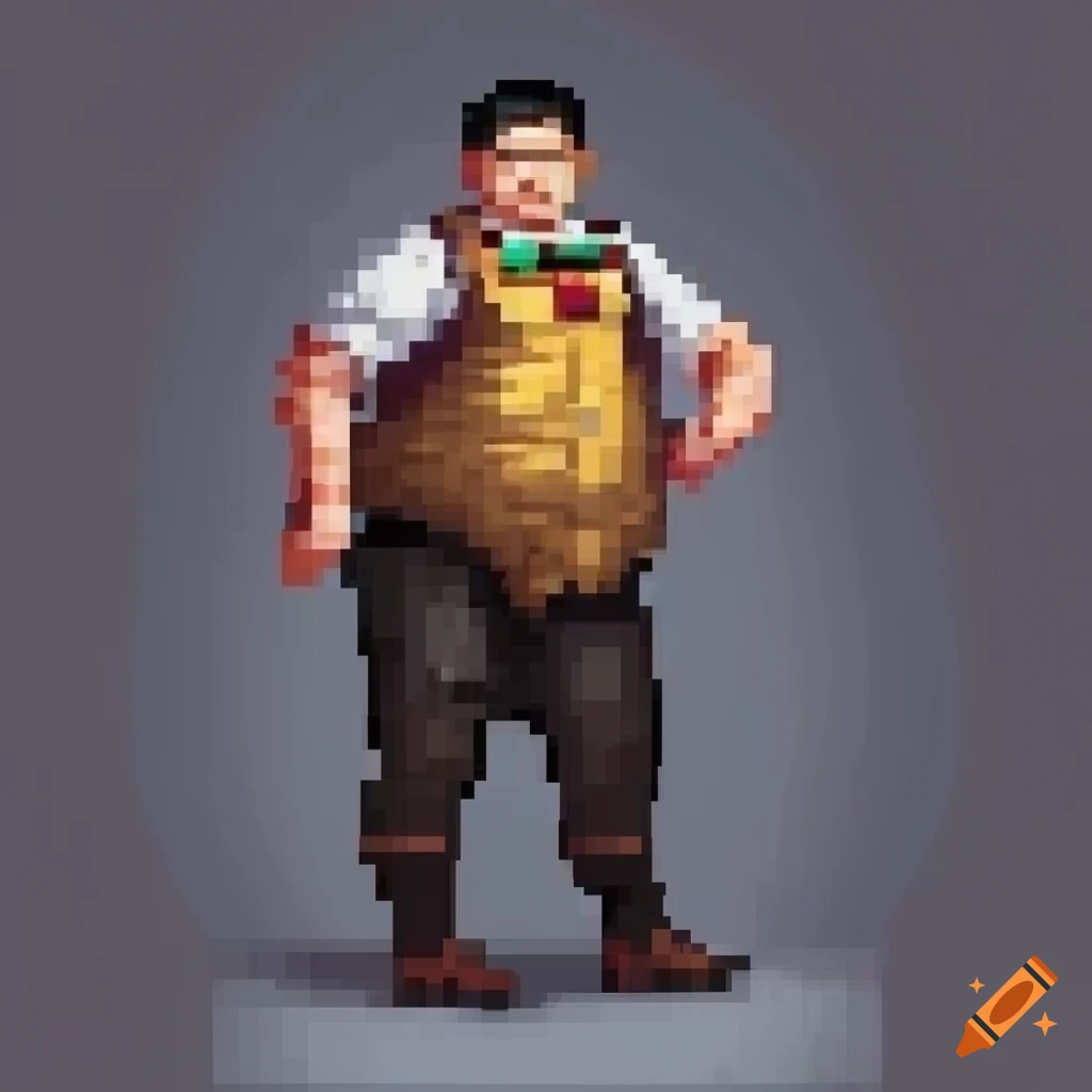 Overweight young male halfling wearing vest and glasses in realistic ...