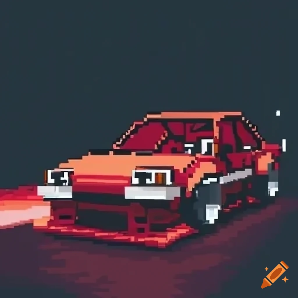 Old school drift car in 8-bit style on Craiyon