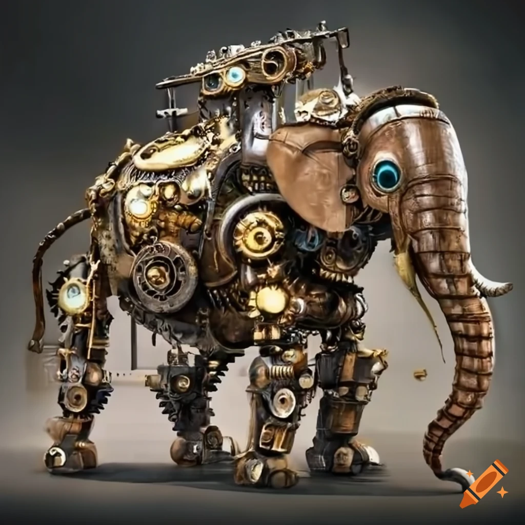 Steampunk robotic elephant on Craiyon