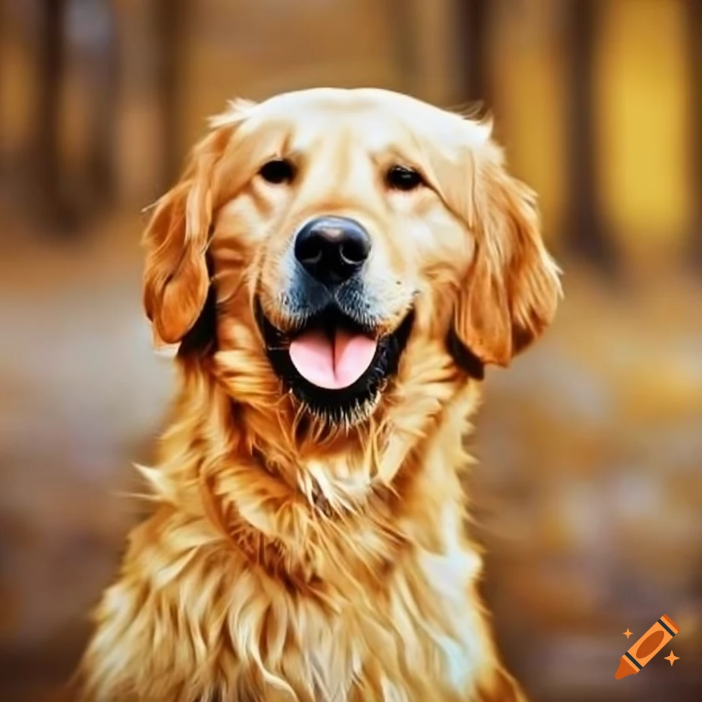 Golden retriever with a golden coat on Craiyon