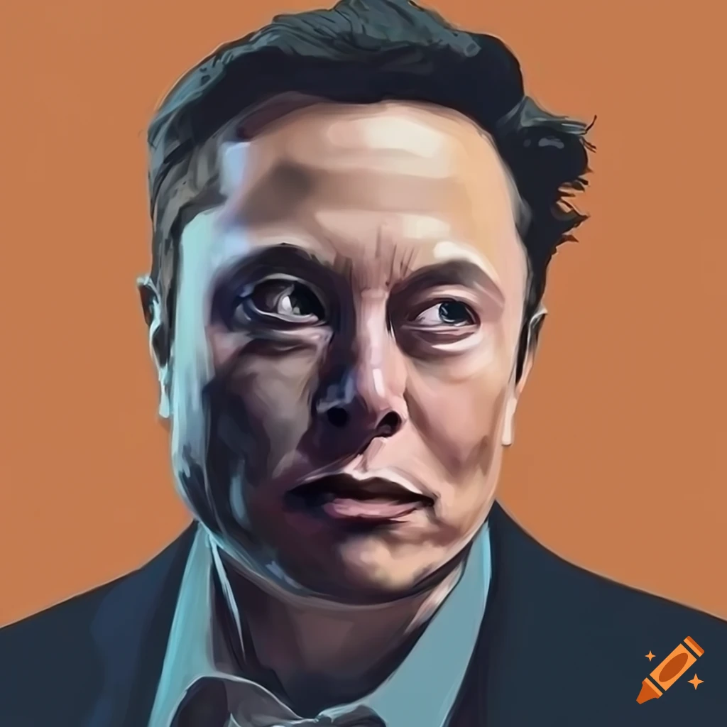 Portrait of elon musk on Craiyon