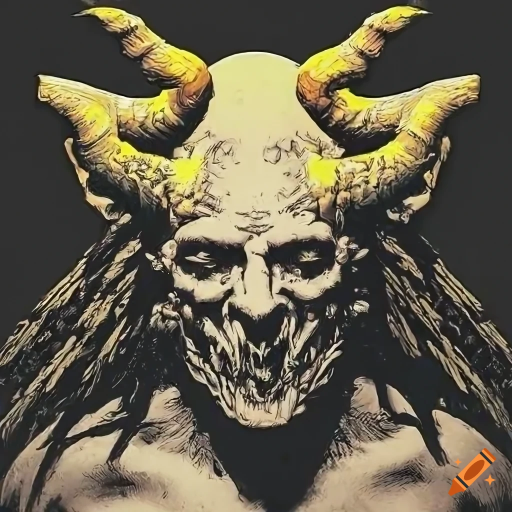 Black and yellow horned angelic demon apostle design inspired by ...