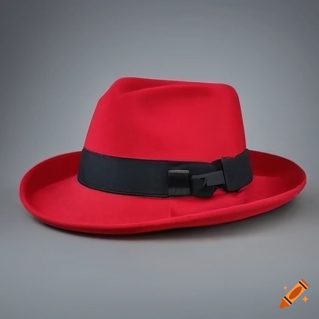 Stylish bright red fedora hat in ultra-realistic high resolution on Craiyon