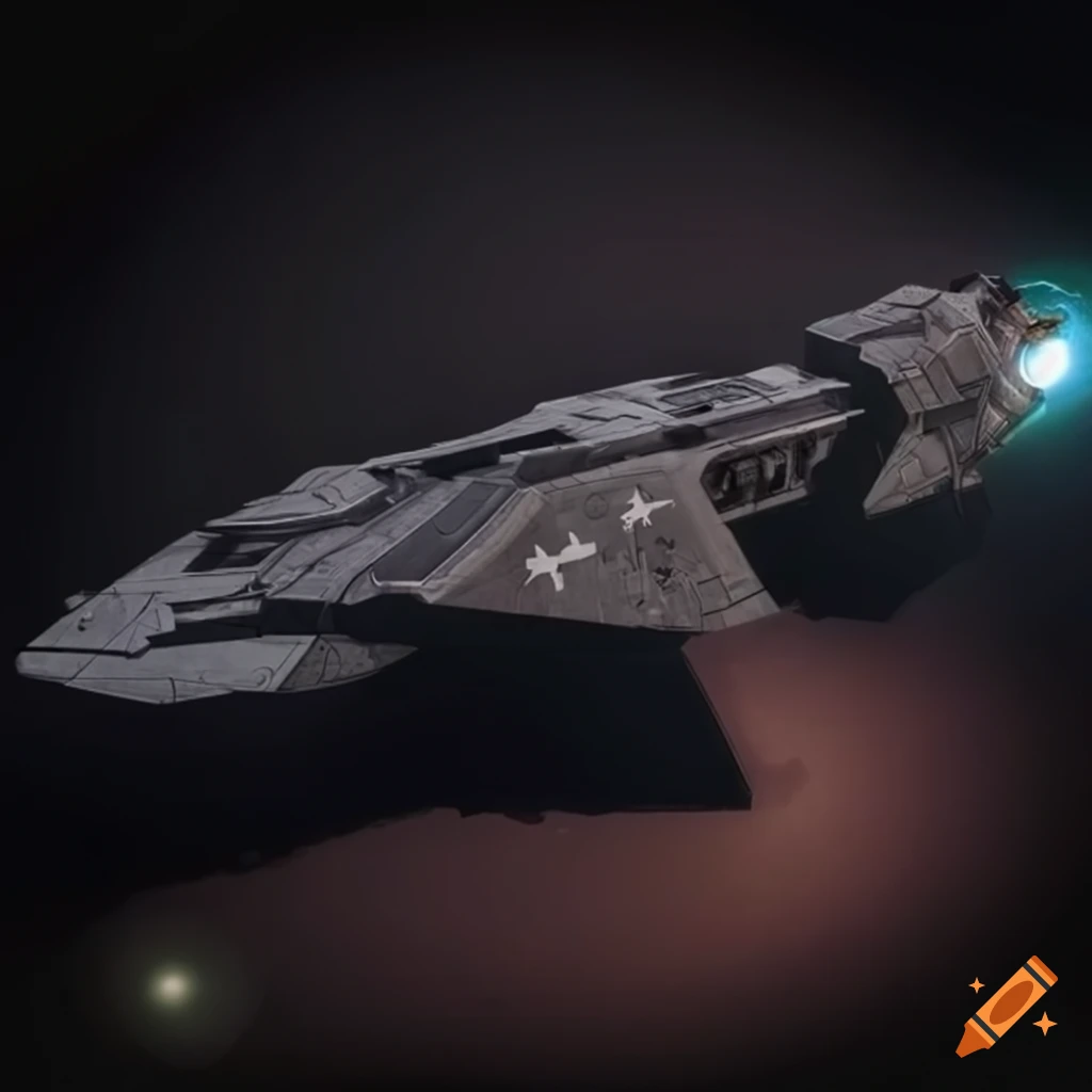 Realistic combat spaceship with japanese art inspiration on Craiyon