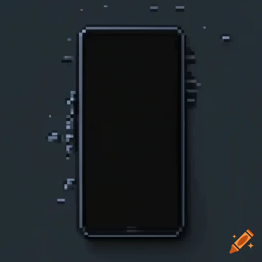 Pixel art of a blank phone screen on Craiyon