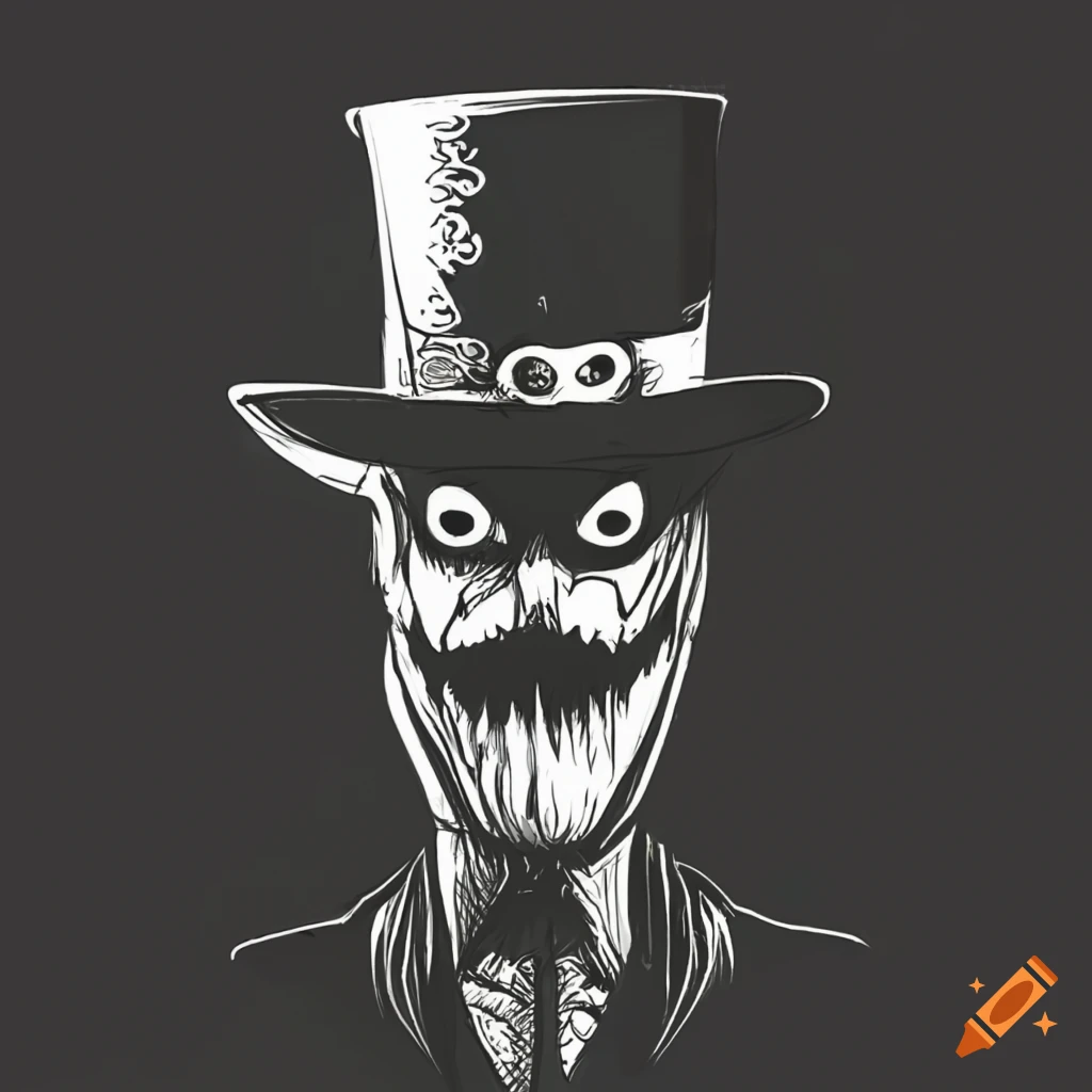 Sinister villain with top hat twirling mustache on Craiyon