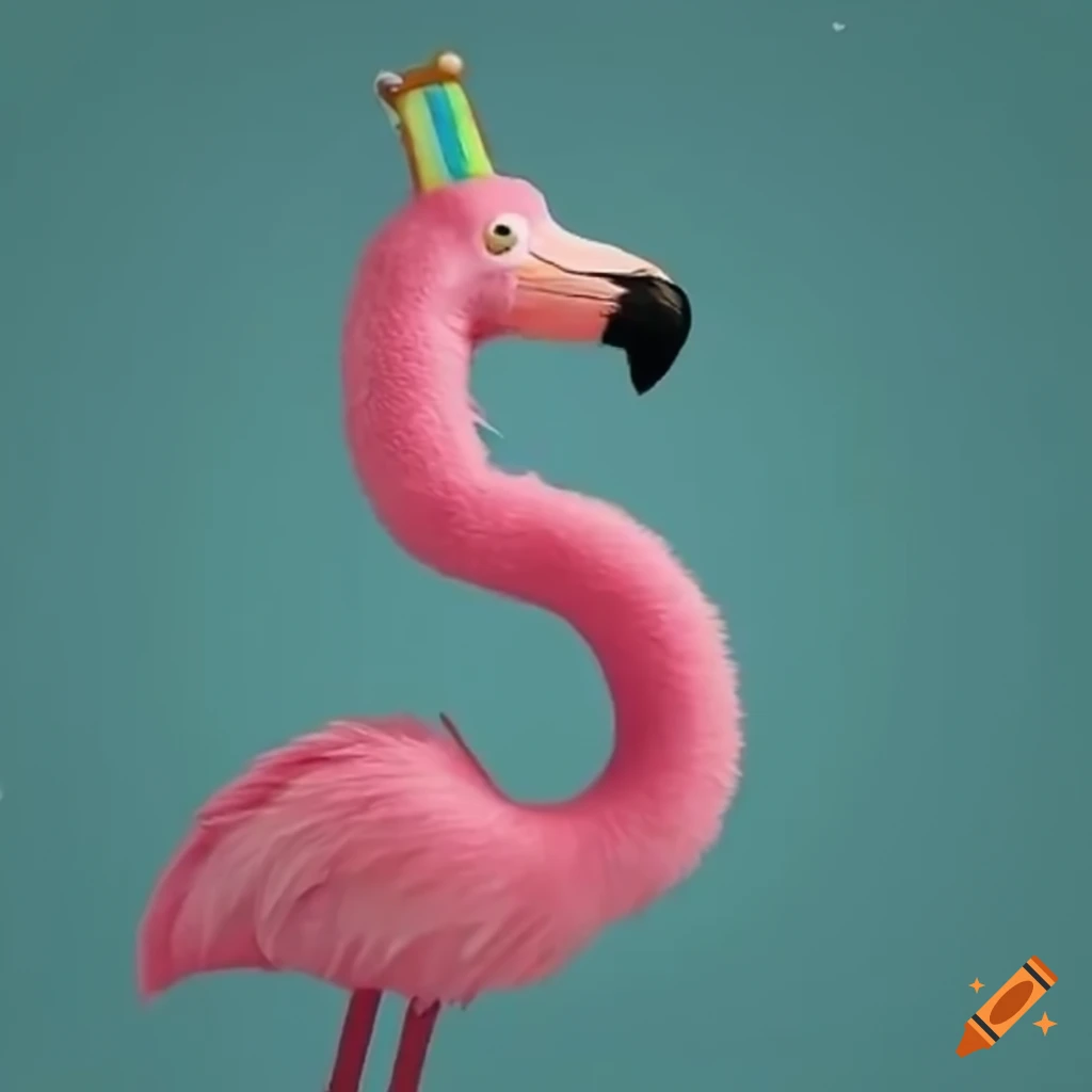 Number 2 shaped fluffy flamingo at a birthday party on Craiyon