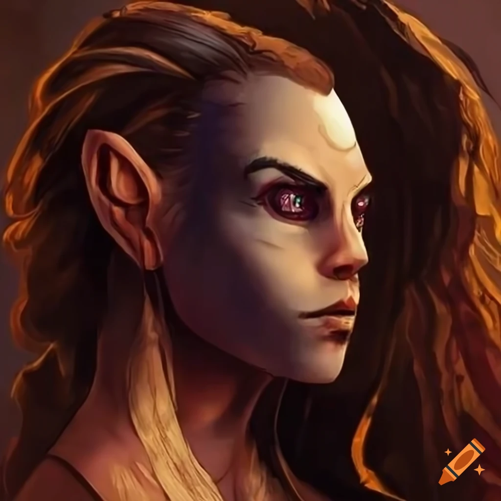 Earth genasi character artwork on Craiyon