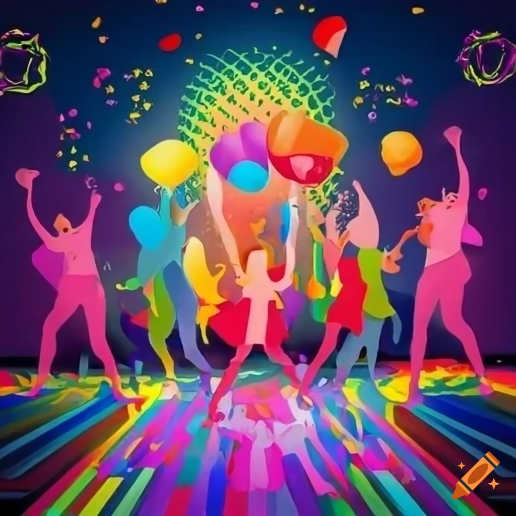 Colorful talent show poster with happy performers on Craiyon