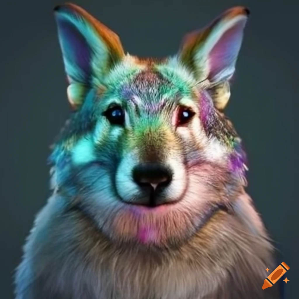 Wolf rabbit hybrid fusion artwork on Craiyon