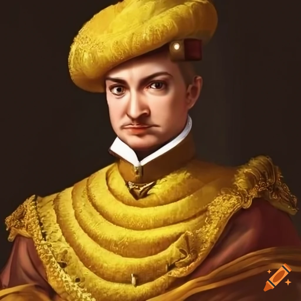 Nobleman in a stylish yellow outfit on Craiyon
