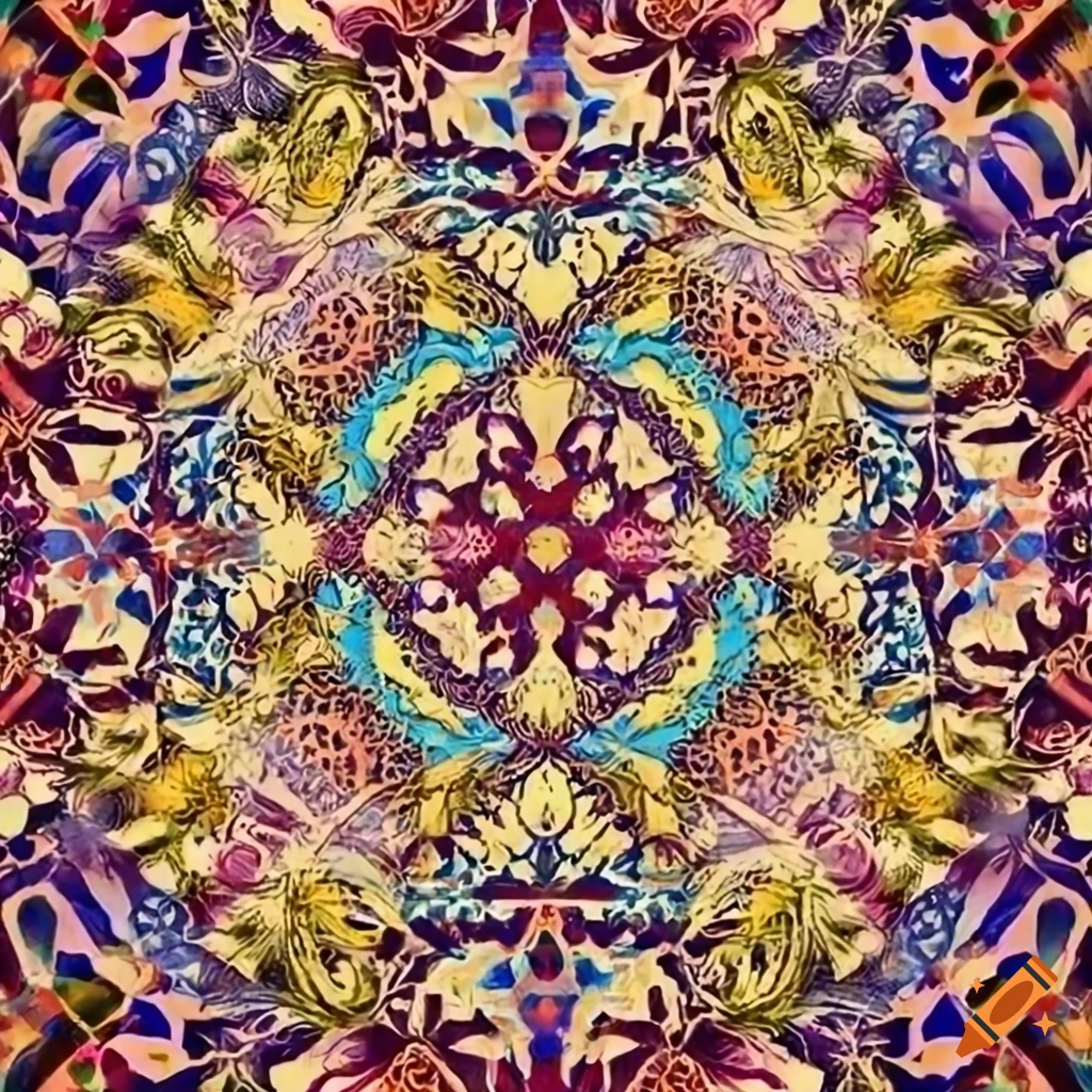 Islamic geometric abstract floral pattern on Craiyon