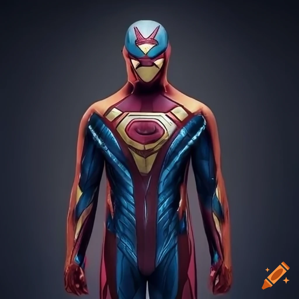 Geometric superhero suit design on Craiyon
