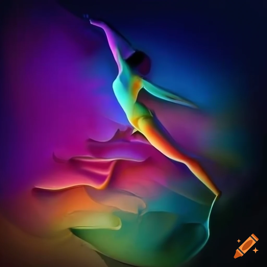 Abstract colorful gymnastics on Craiyon