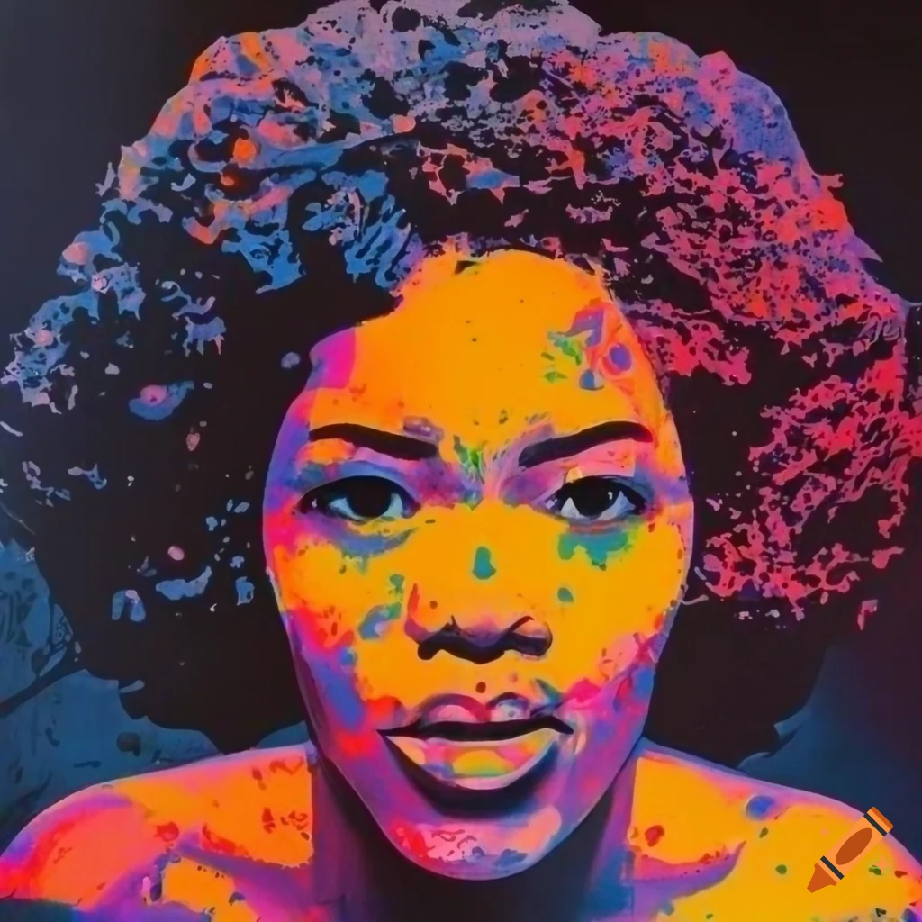 Vintage pulp horror poster featuring colorful black girl with halftones ...