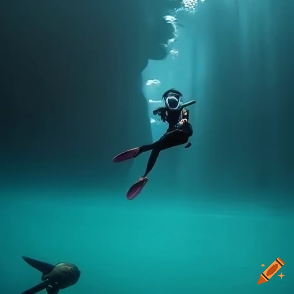 Person diving into water on Craiyon