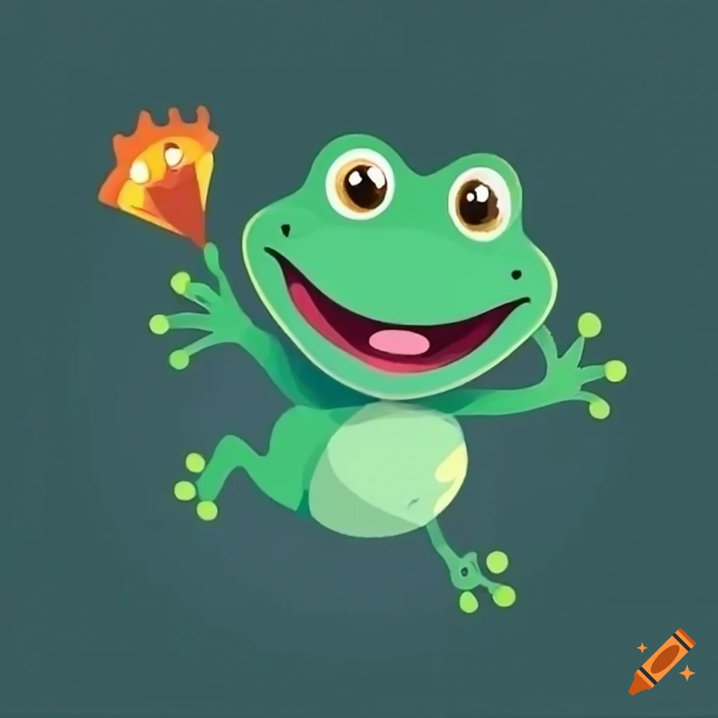Smiling jumping frog on Craiyon