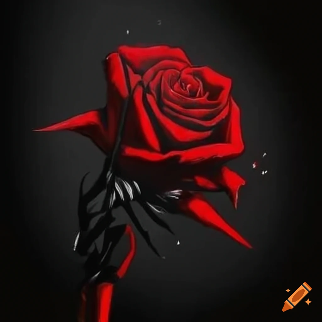 Red bouquet of roses with a dark gangsta atmosphere on Craiyon