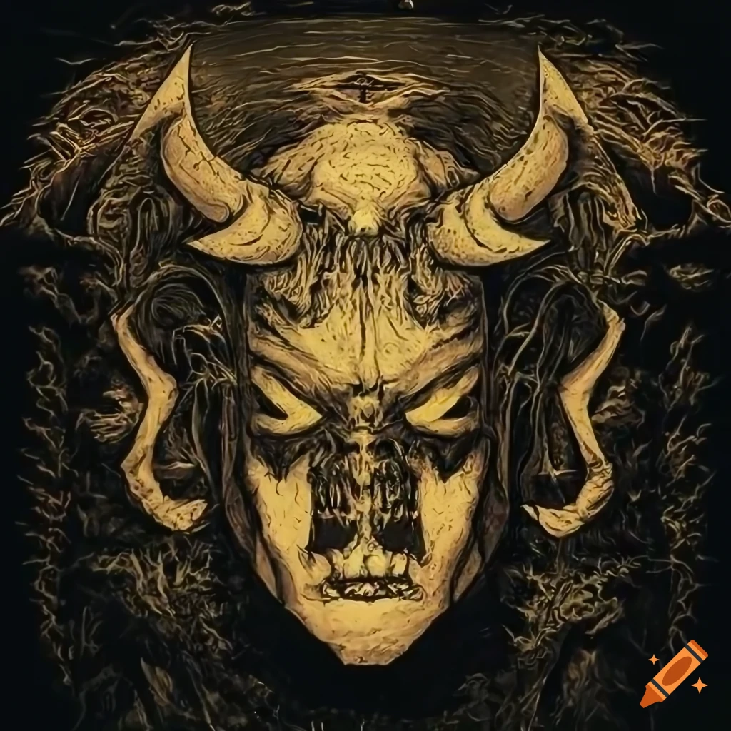 Black and yellow horned angelic demon apostle design inspired by ...