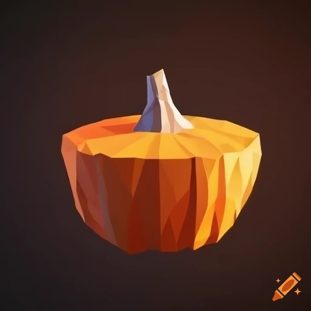 Low poly pumpkin soup on Craiyon