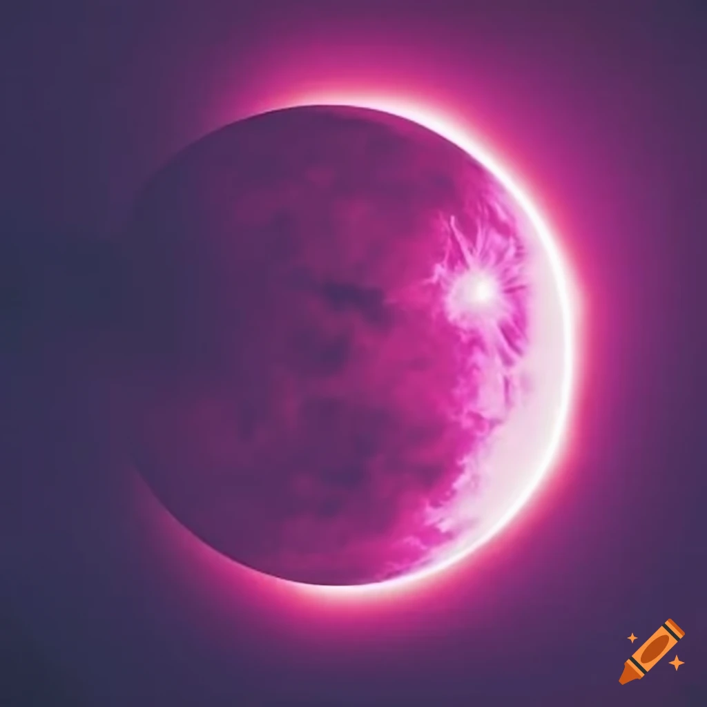 Solar eclipse with pink fire on Craiyon